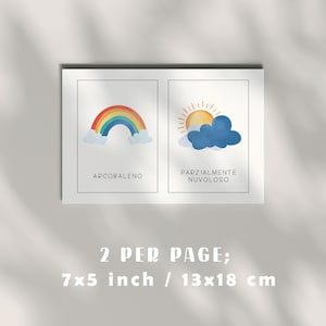 Italian Weather Flashcards Italian Flash Cards Weather Poster for Kids ...