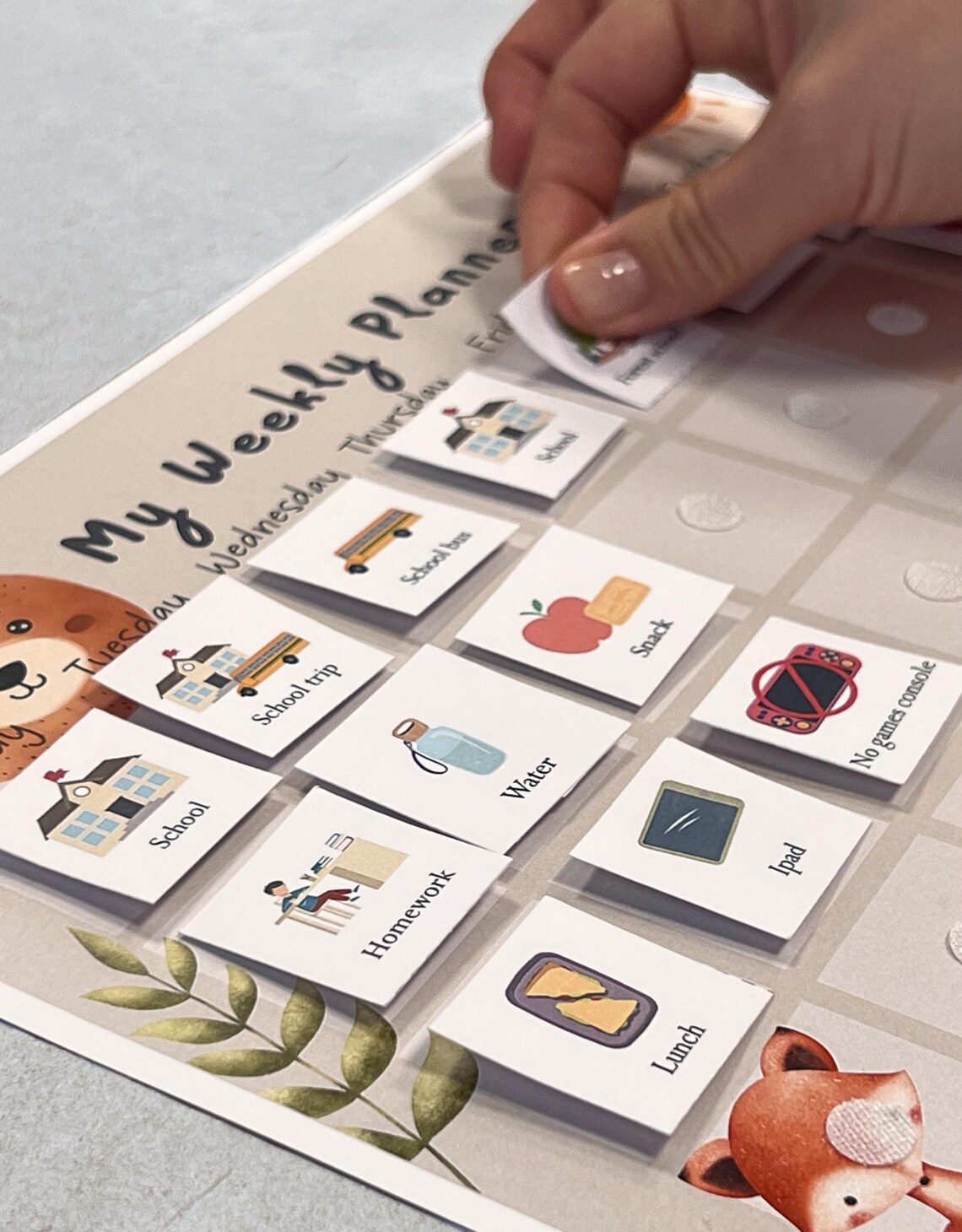 Weekly Planner Visual Chart for Kids Routine Cards Visual Calendar ...