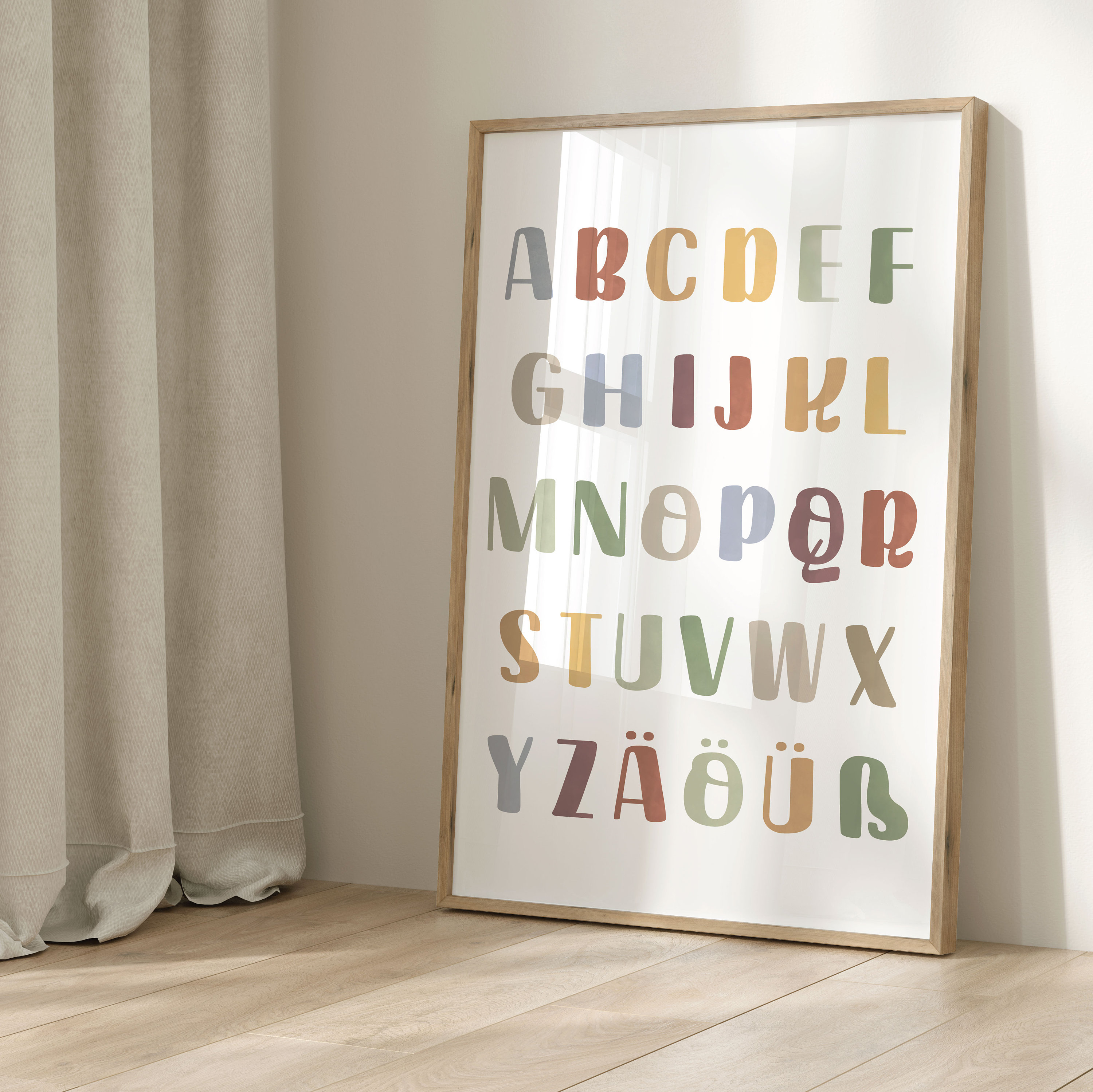 German Alphabet Poster Learning German Language Print German Flashcards ...