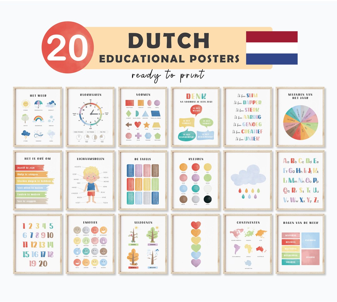 Dutch Montessori Posters – Educational Printables for Kids, Netherlands ...