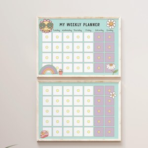 Kids Weekly Planner Kids Schedule Children Daily Routine Calendar Kids ...