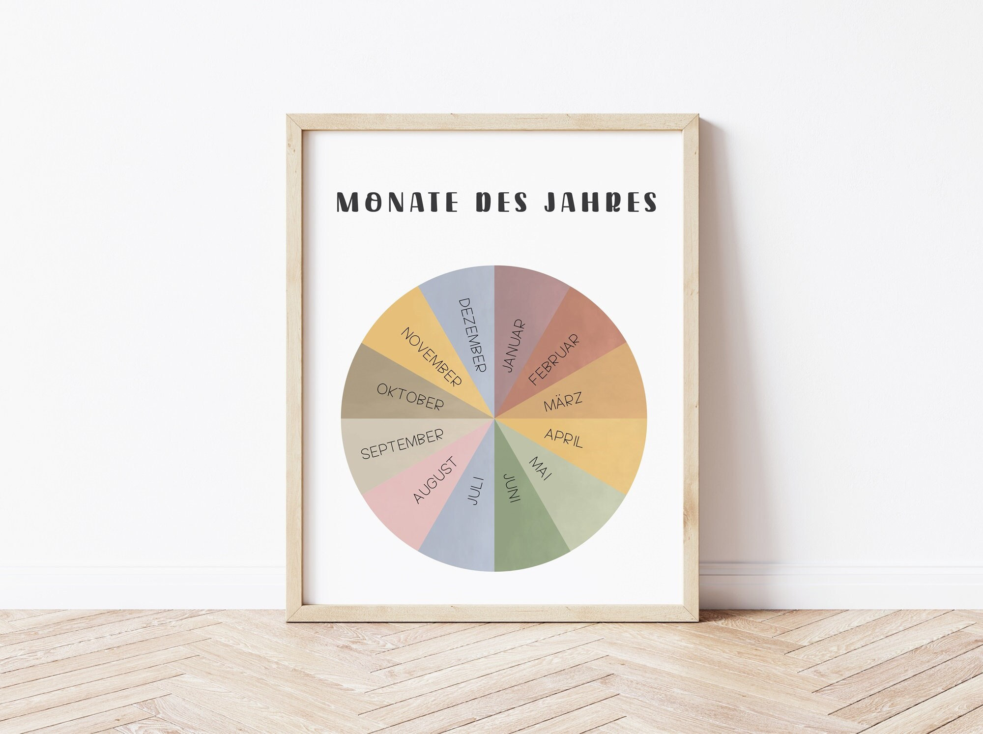 Months of the Year Print German Poster Year Chart Lernkalender Month ...