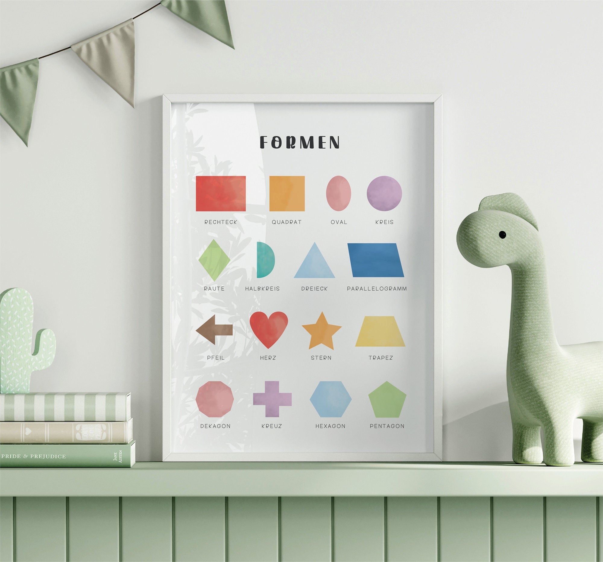 German Shapes Poster German Preschool Worksheets Printable Geometric ...