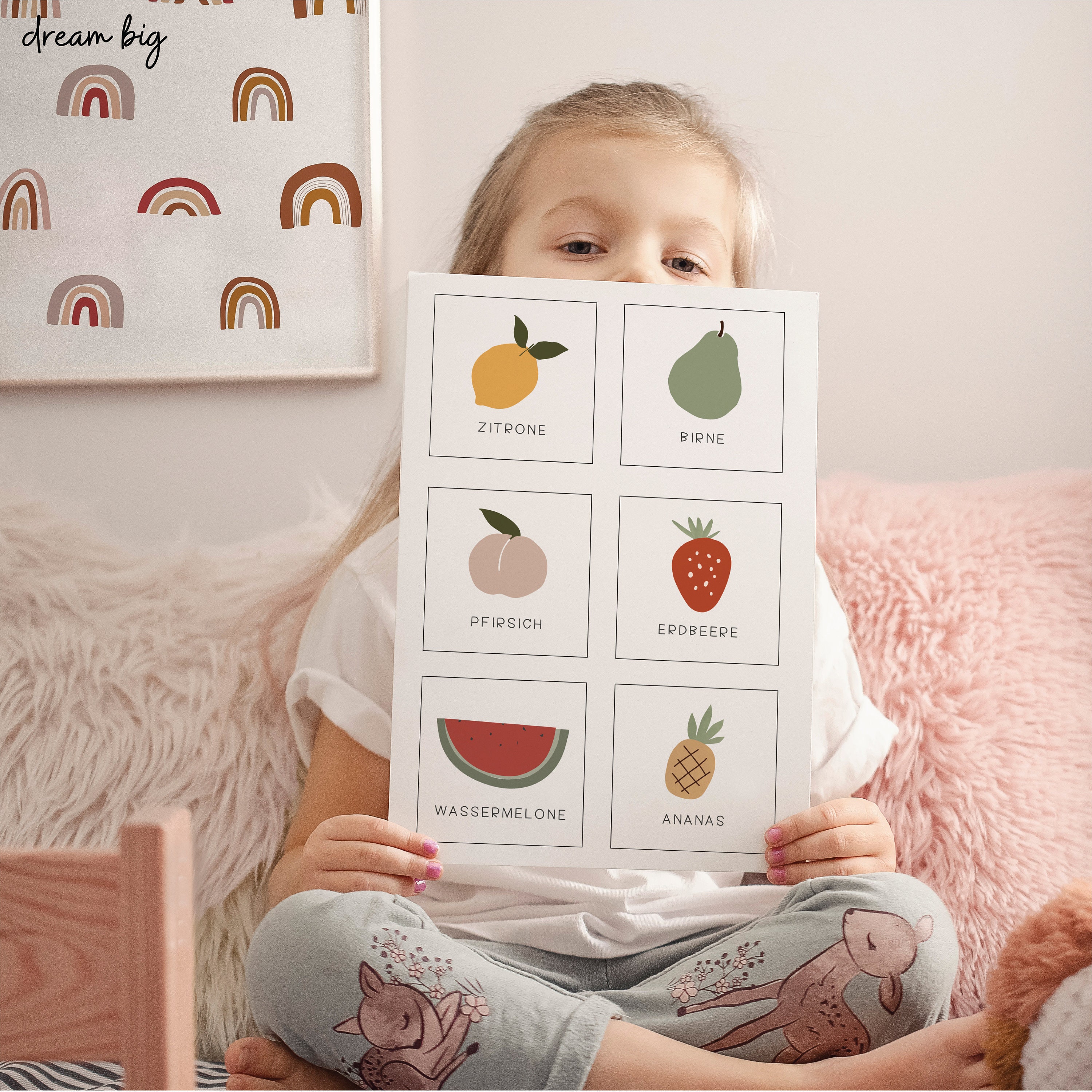 German Flashcards Fruits Print Vegetables Poster German Language German ...