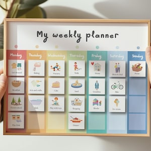 Weekly Schedule Kids Visual Planner Routine Cards Visual Calendar ...