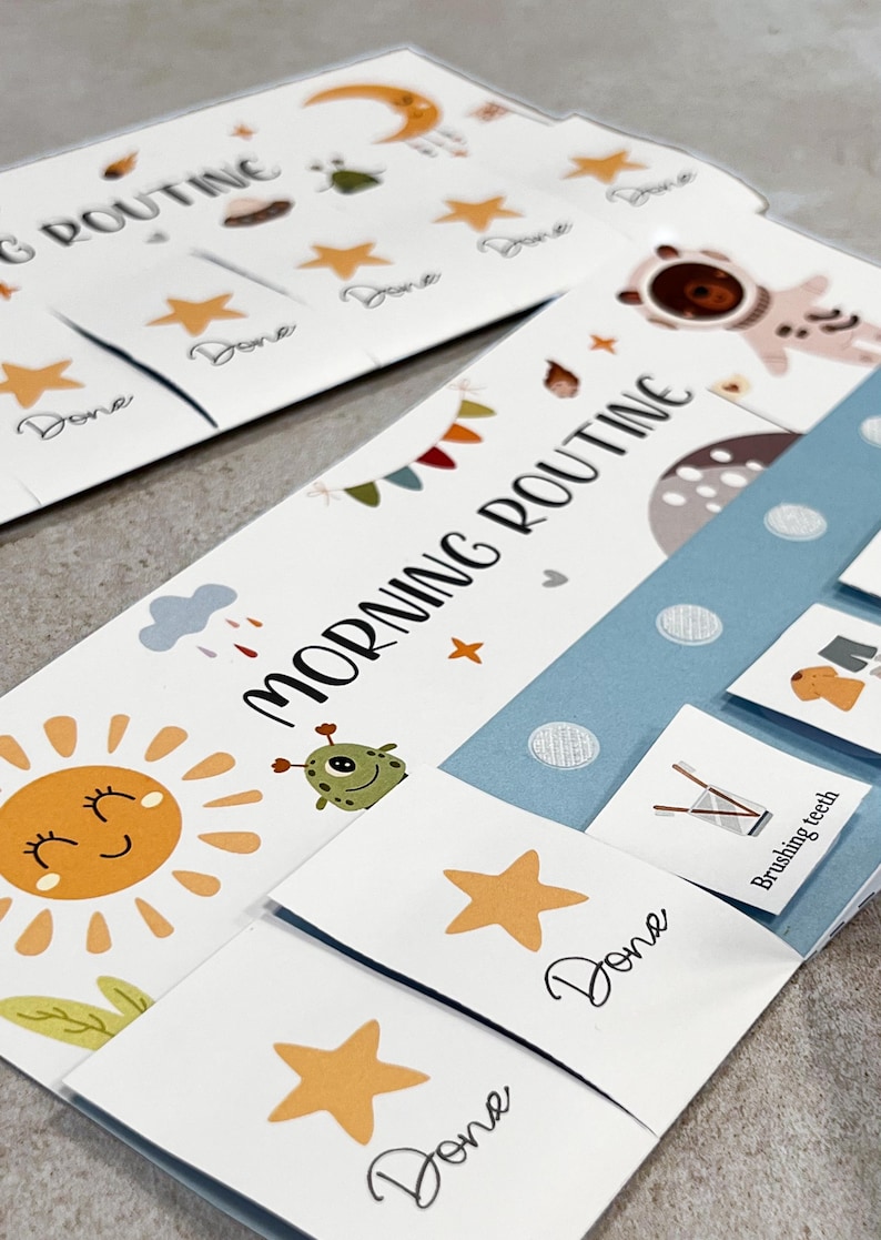 Kids Chore Chart Morning Routine for Kids Evening Routine Toddler ...