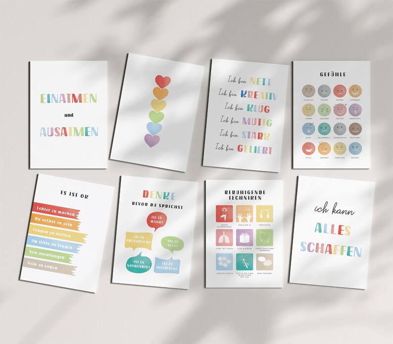 German Positive Affirmations for Kids Motivational Poster Daily ...