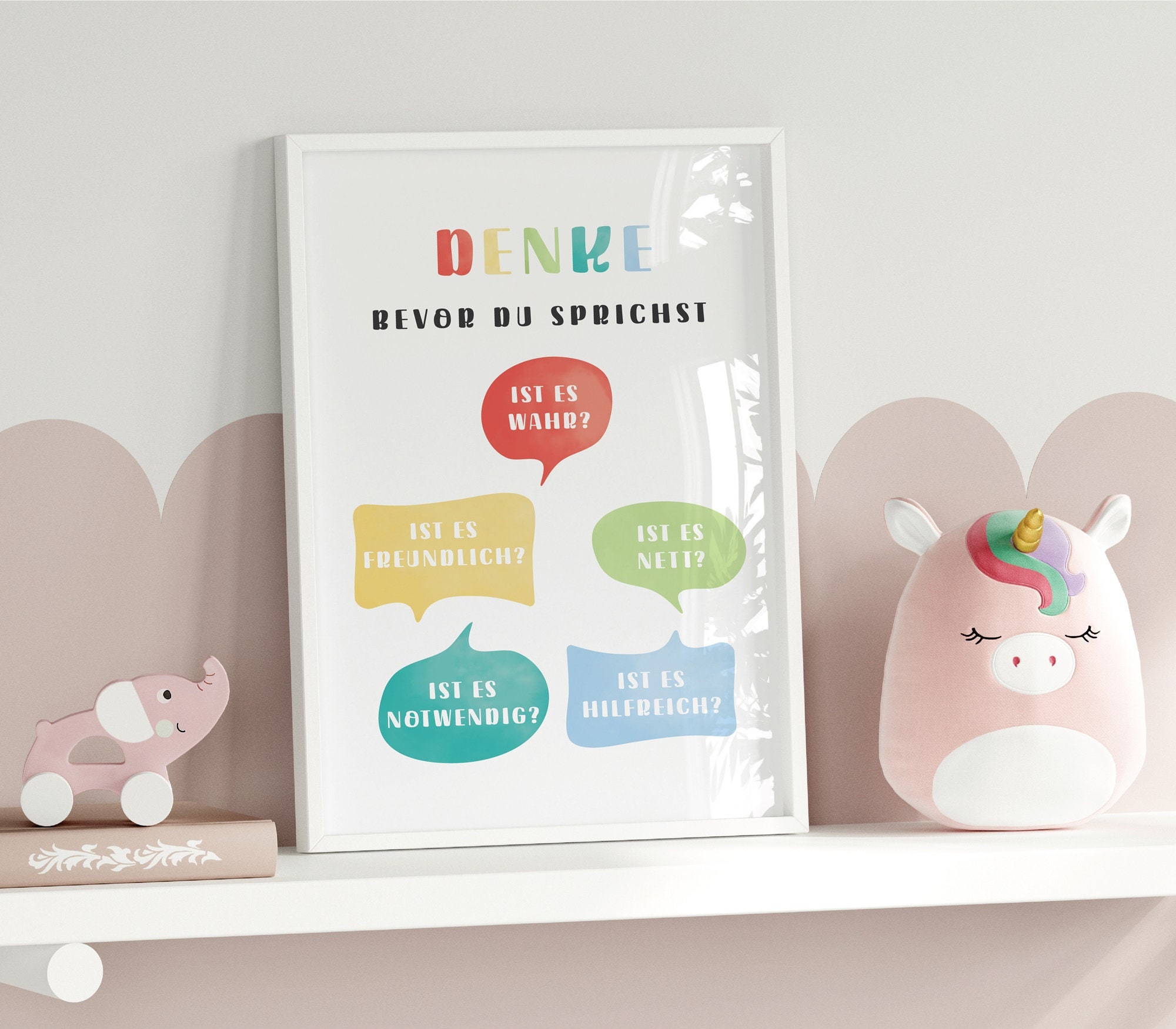 German Positive Affirmations for Kids Motivational Poster Daily ...