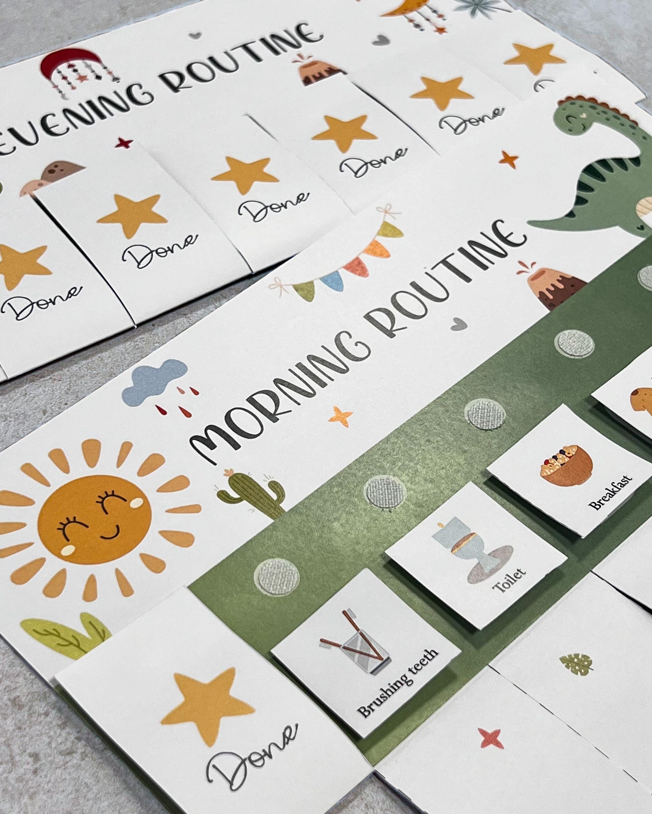 Daily Routine Flip Chart Kids Visual Routine Cards Daily Rhythm Chore ...