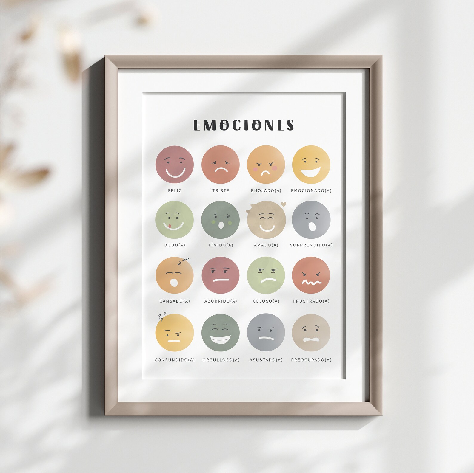 Spanish Feelings Print Spanish Emotions Chart Spanish Kids Therapy ...
