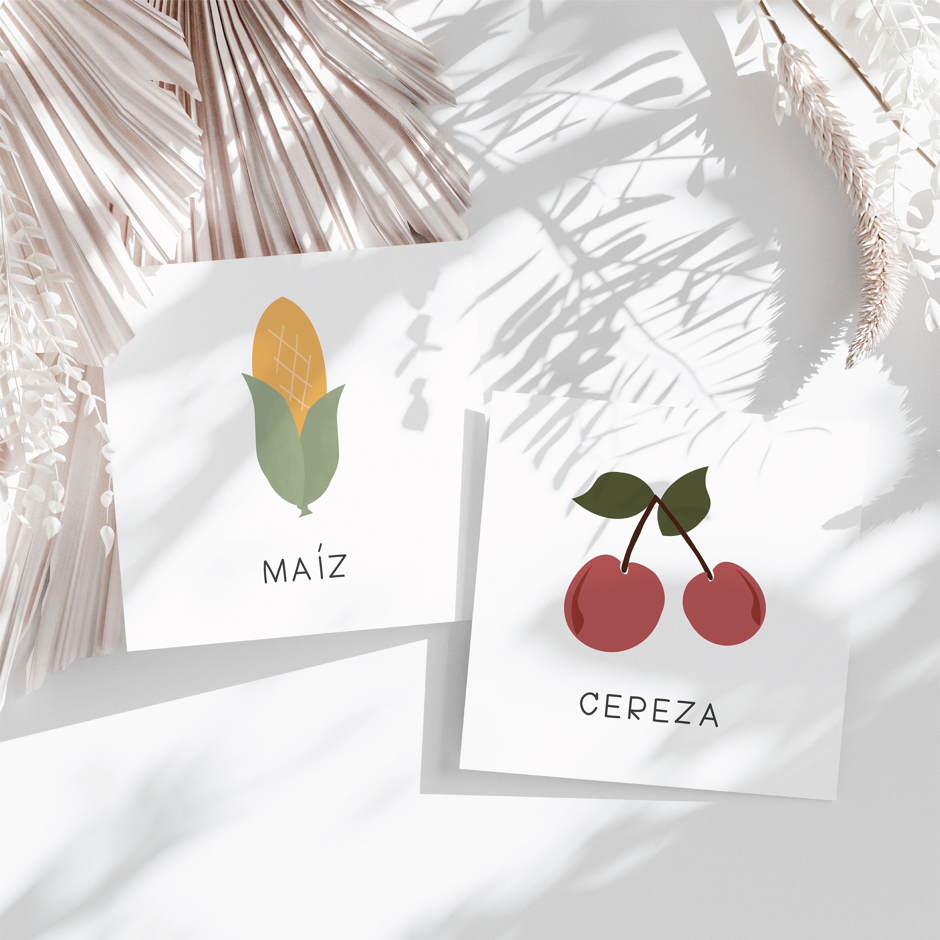 Spanish Fruit and Vegetables Printable Flashcards for Kids Spanish ...