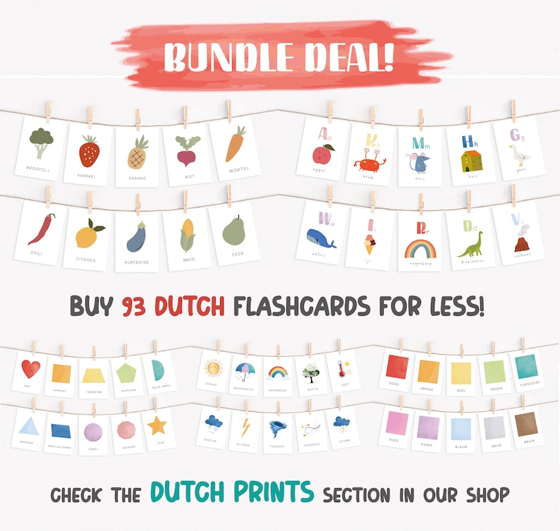 Dutch Colors Flashcards for Kids – Bilingual Printable Cards, Dutch ...
