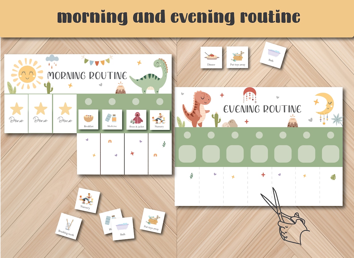Kids Visual Routine Cards – Daily Flip Chart, Chore & Habit Tracker ...