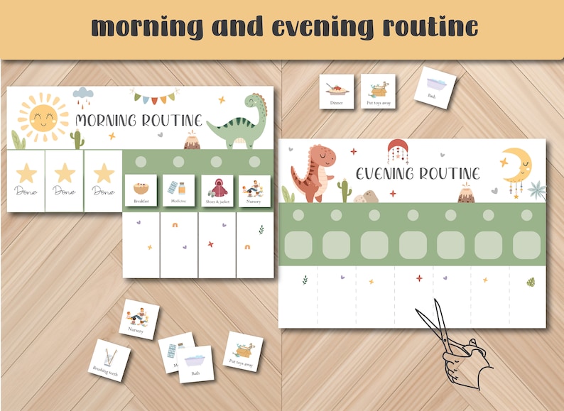 Daily Routine Flip Chart Kids Visual Routine Cards Daily Rhythm Chore ...