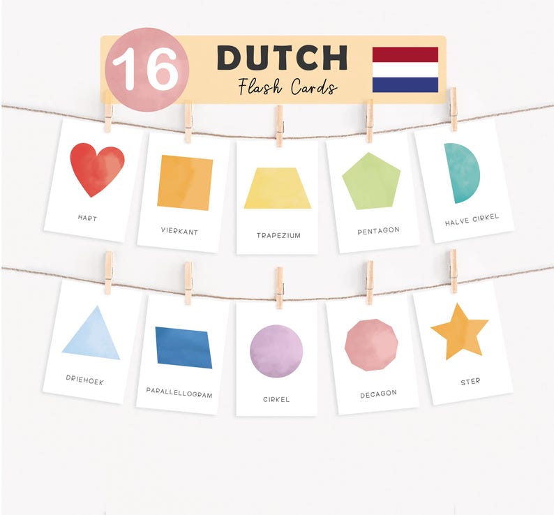 Dutch Flashcards for Kids – Alphabet, Colors & Shapes, Montessori ...
