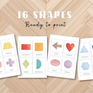 Spanish Shapes Flashcards for Kids Educational Flash Cards Spanish ...