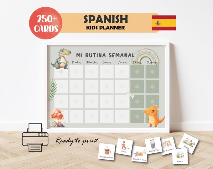 Tablero de Rutinas y Hábitos, Plantilla Imprimible, Planificador Infantil, Español, Català ...