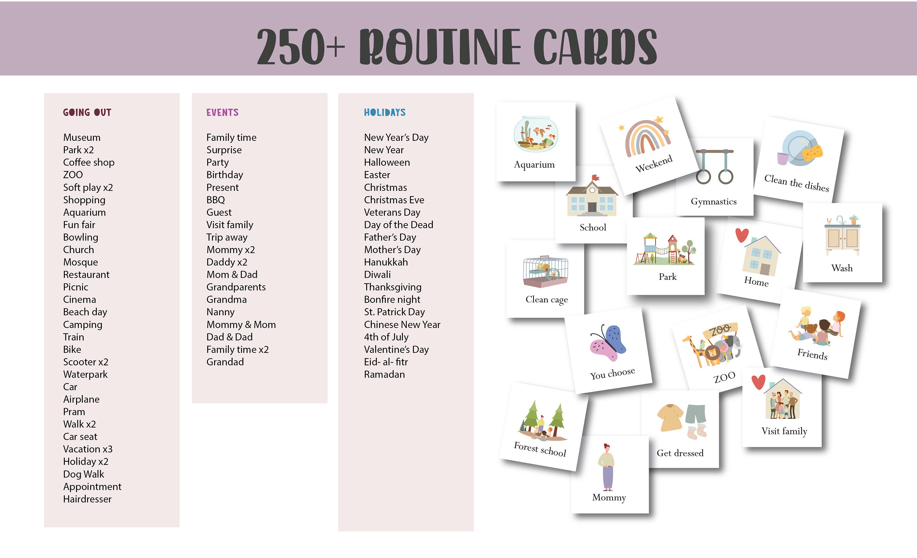 Kids Visual Routine Cards | Chore Chart & Weekly Planner | Autism ...