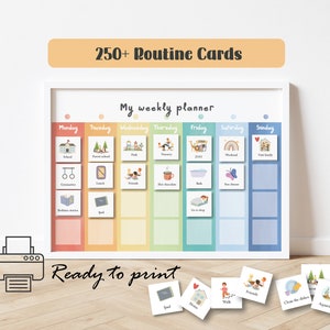 Weekly Schedule Kids Visual Planner Routine Cards Visual Calendar ...