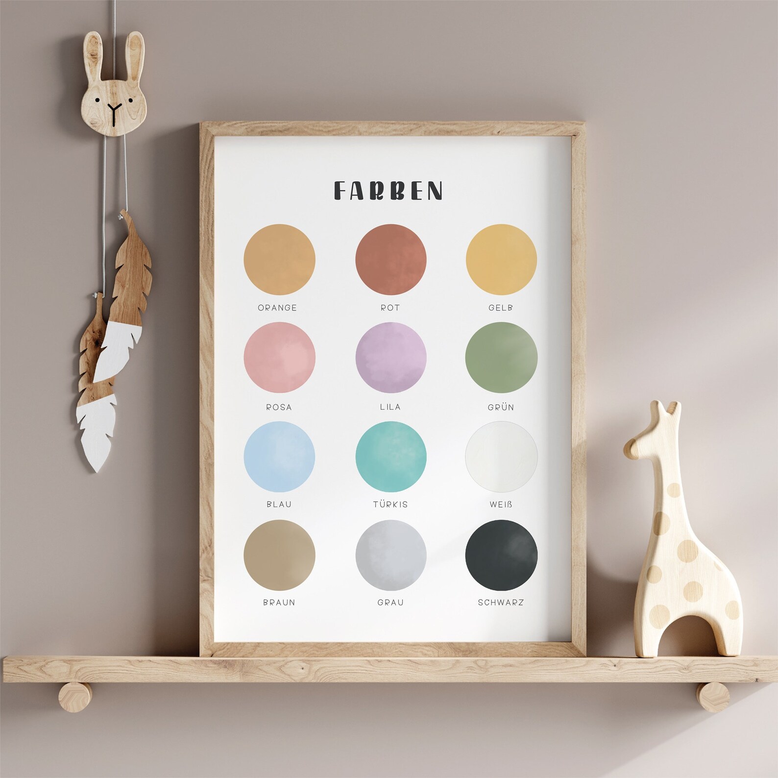 Colors in German Poster Kinderzimmer Deco Colours Poster Preschool ...