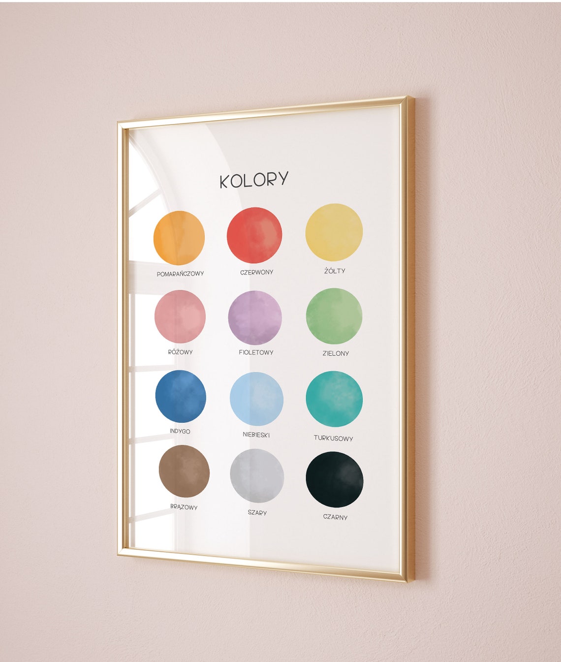Polish Poster Colours Chart Rainbow, Playroom Poster, Polish School ...