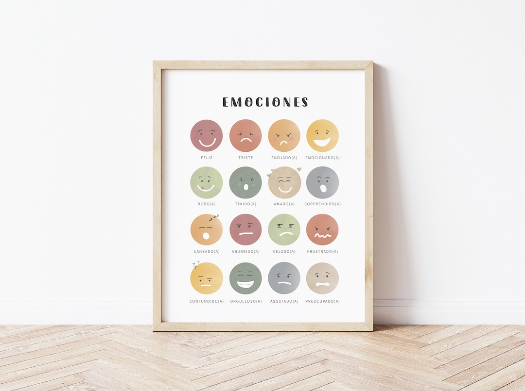 Spanish Feelings Print Spanish Emotions Chart Spanish Kids Therapy ...