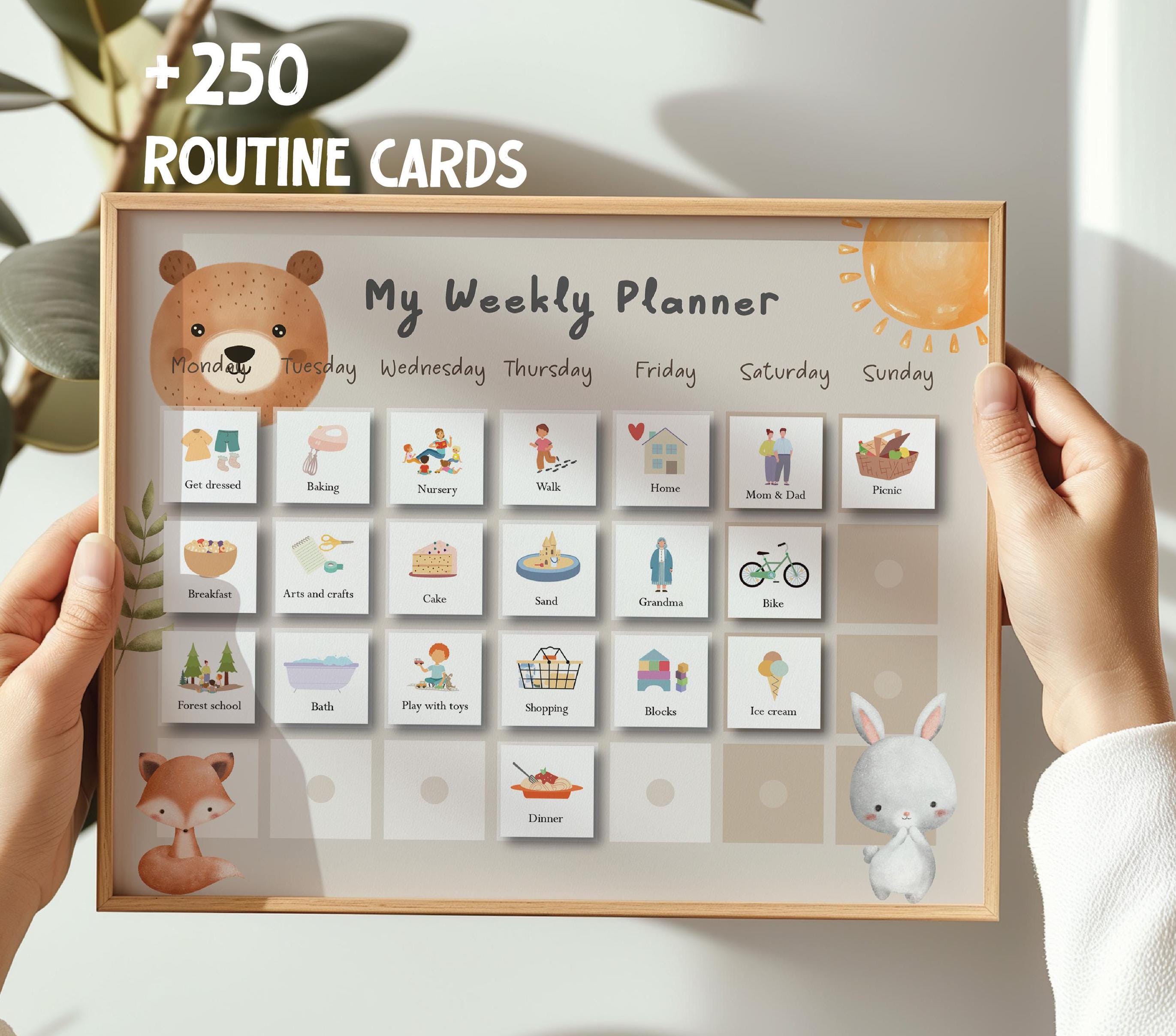 Weekly Planner Visual Chart for Kids Routine Cards Visual Calendar ...