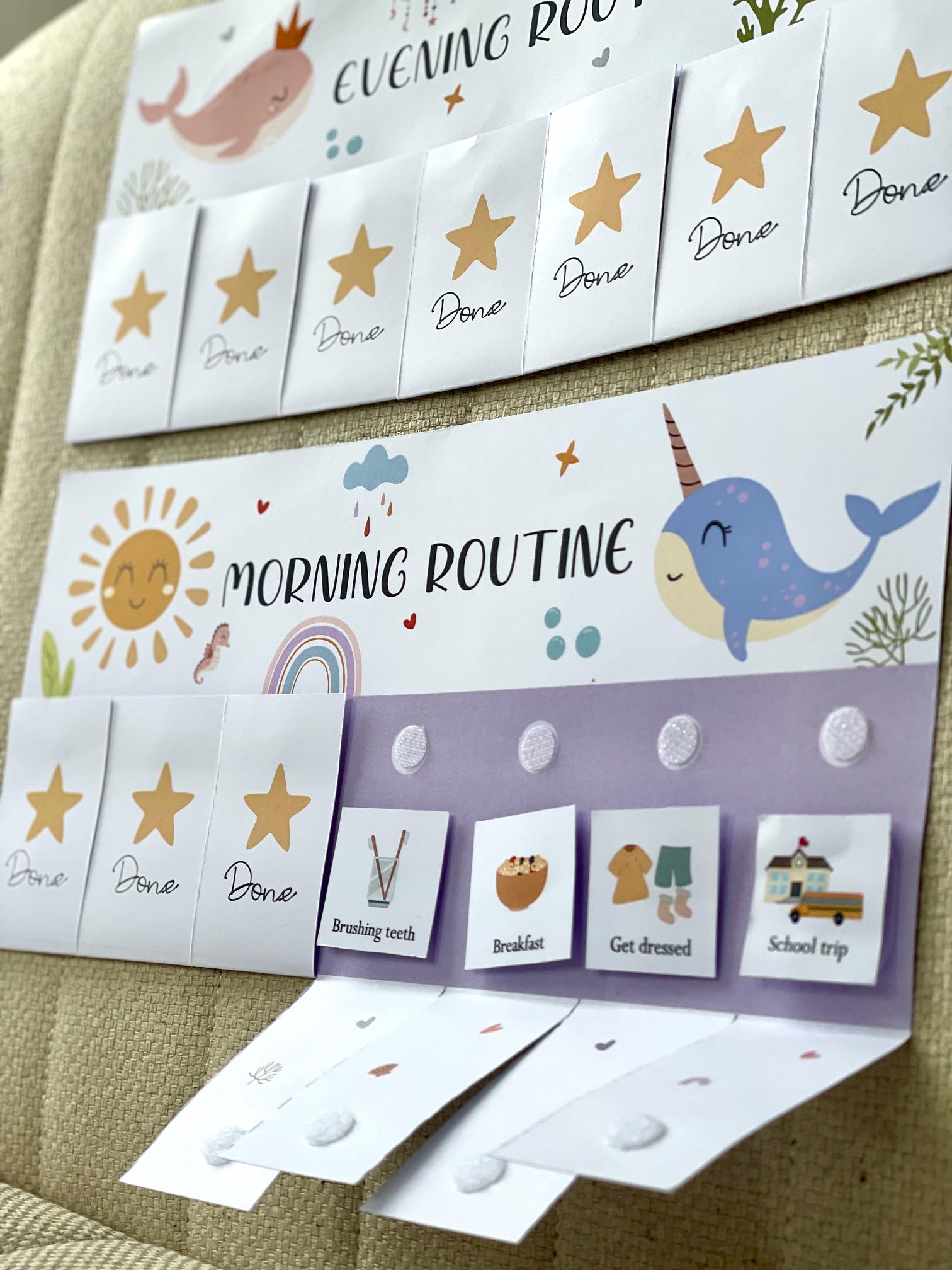 Toddler Chore Chart Routine Flip Chart Kids Visual Daily Routine Cards ...