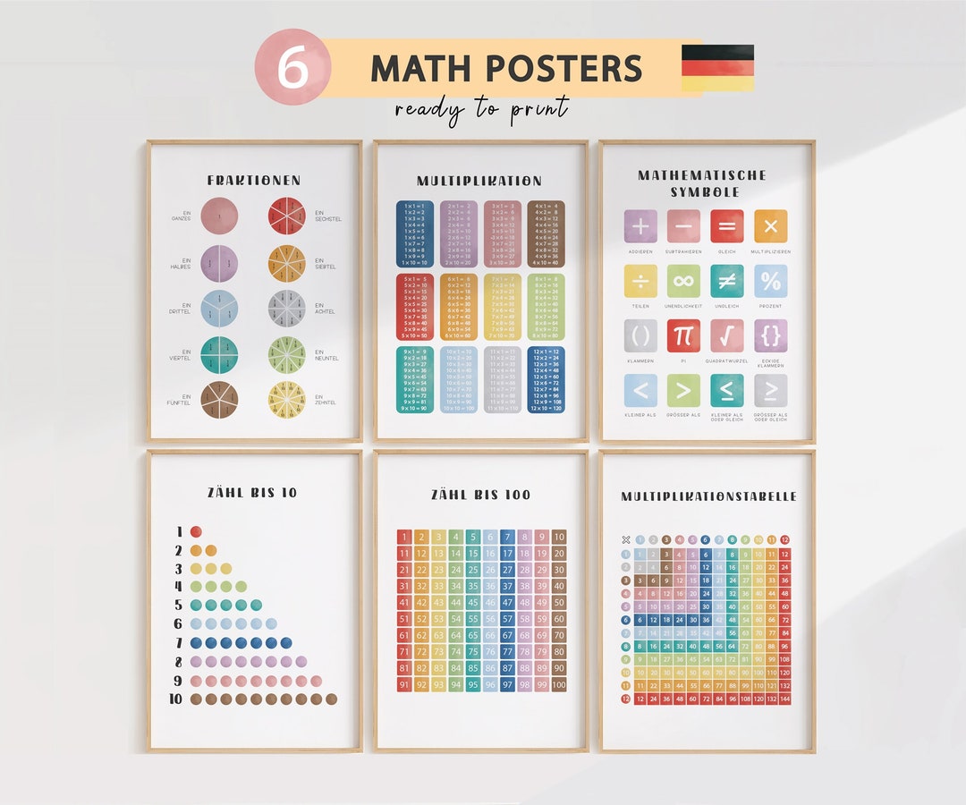 Mathe Poster Math Posters Mathematik Spiele Montessori Math Print ...