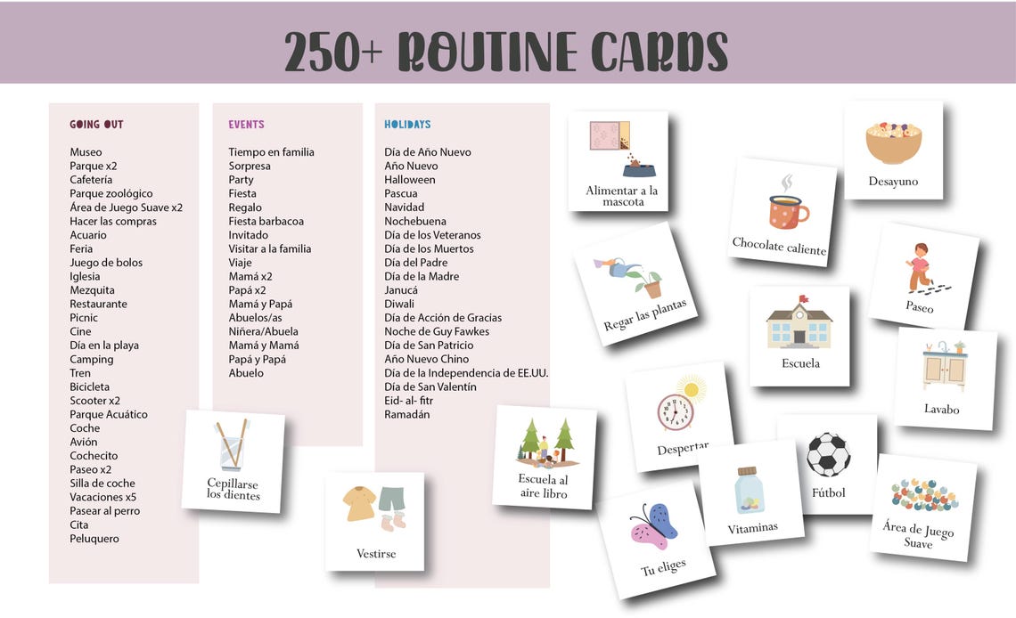 Spanish Flip Chart Routine Chart Chore Chart Routine Cards Spanish ...