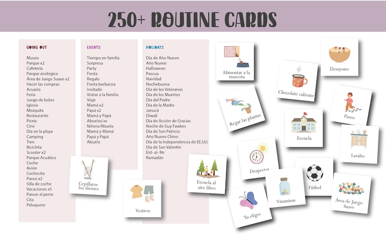 Spanish Flip Chart Routine Chart Chore Chart Routine Cards Spanish ...
