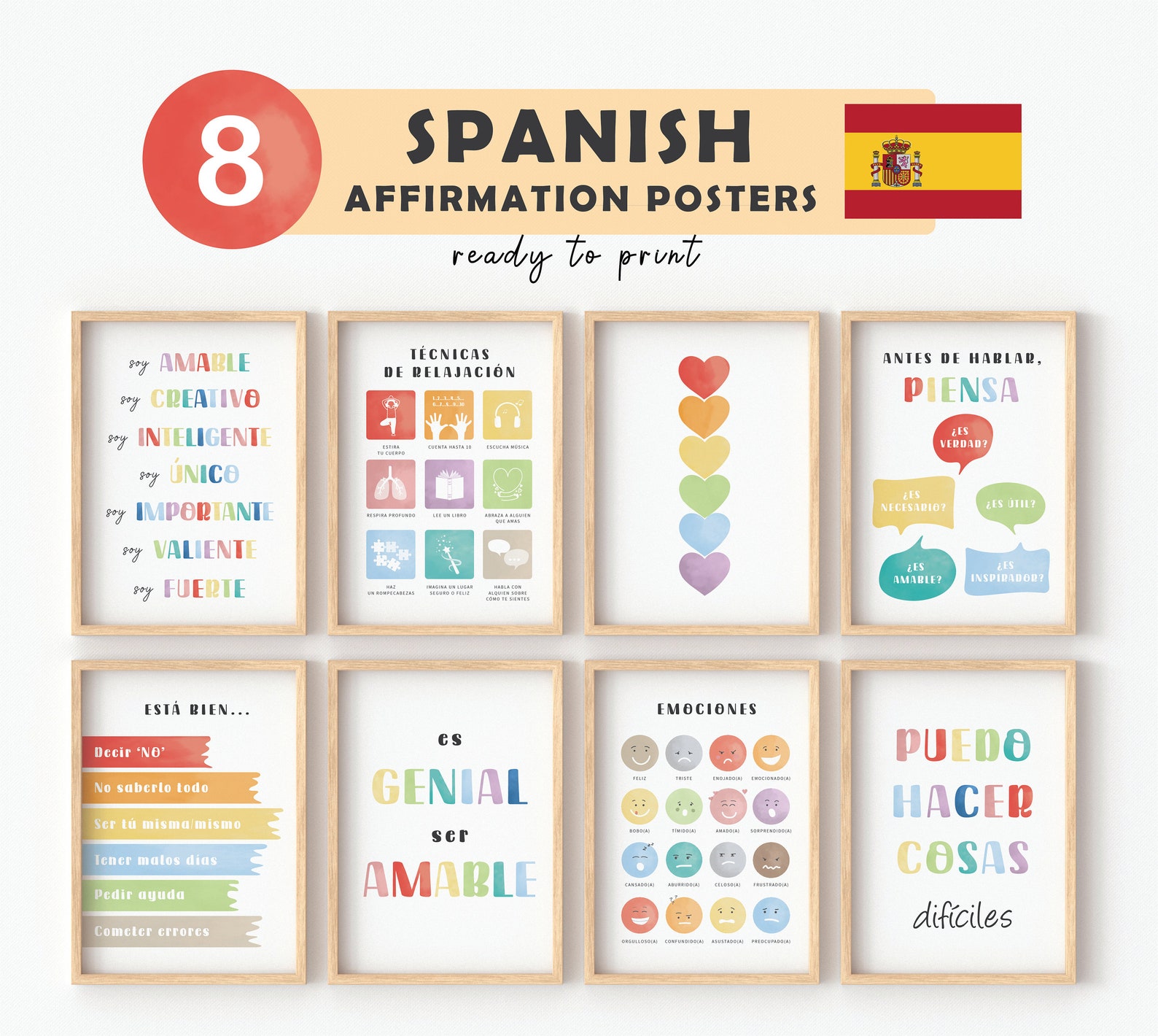 Spanish Affirmation Posters Español Calming Corner Spanish Prints ...