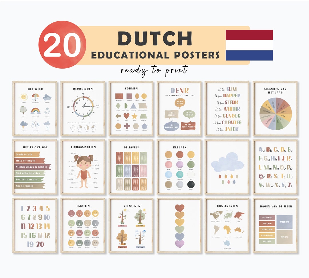 Dutch Educational Prints Dutch Montessori Dutch Reading Dutch ...