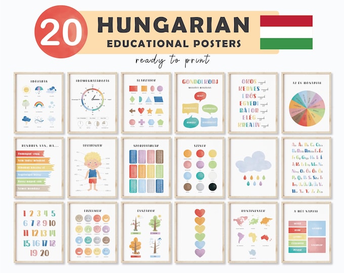 HUNGARIAN Alphabet CHART With Words and English Translations Printable ...