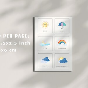 German Weather Flash Cards German Learning Montessori German Education ...