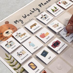 Boho Visual Planner for Kids Routine Cards Visual Calendar Autism ...