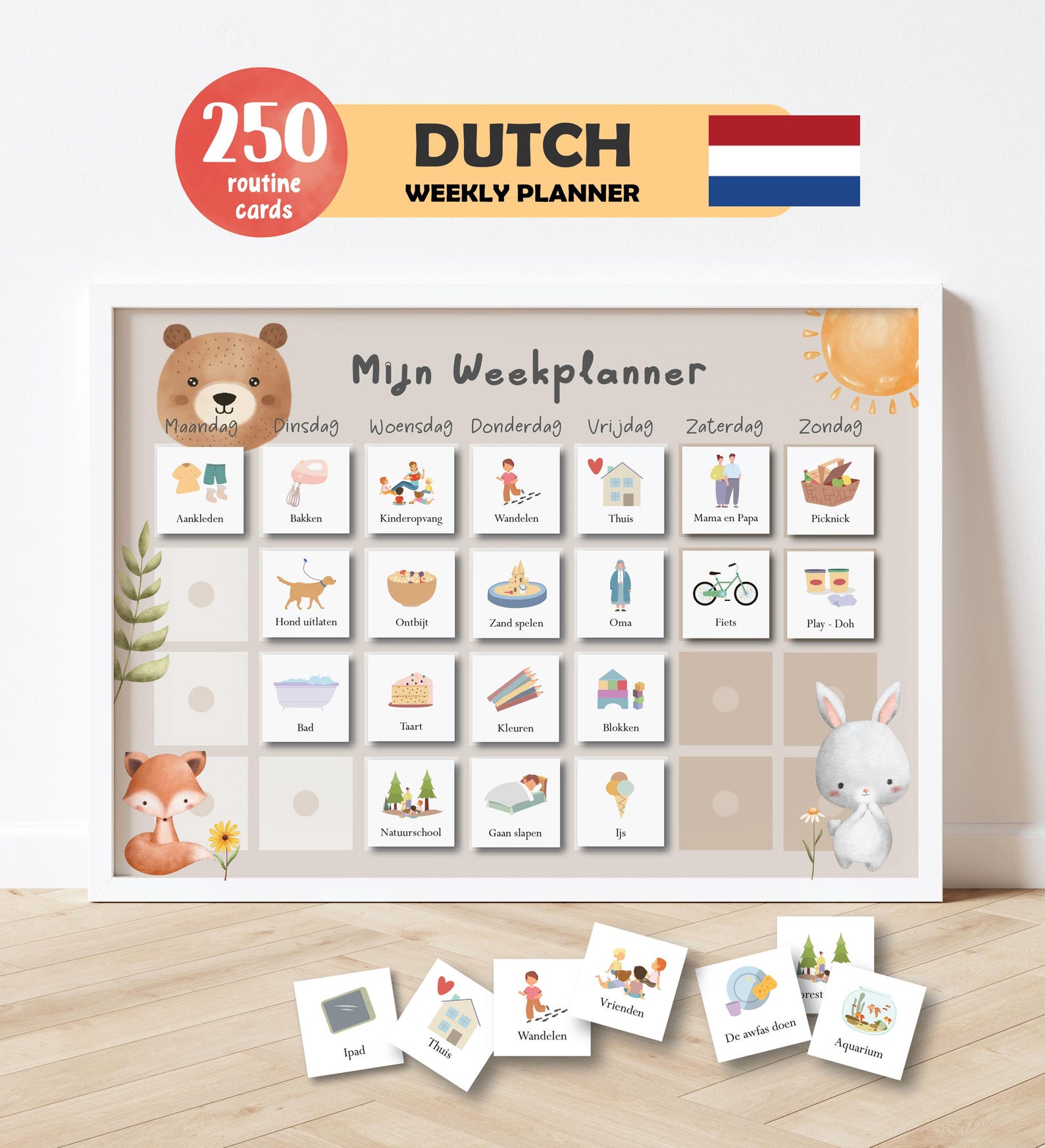 Dutch Daily Routine Cards for Kids, Dutch Visual Schedule, Dutch ...