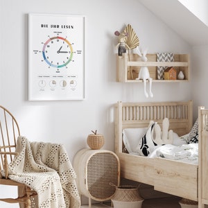 Telling Time Poster German Poster Montessori Clock Tell Time Print ...