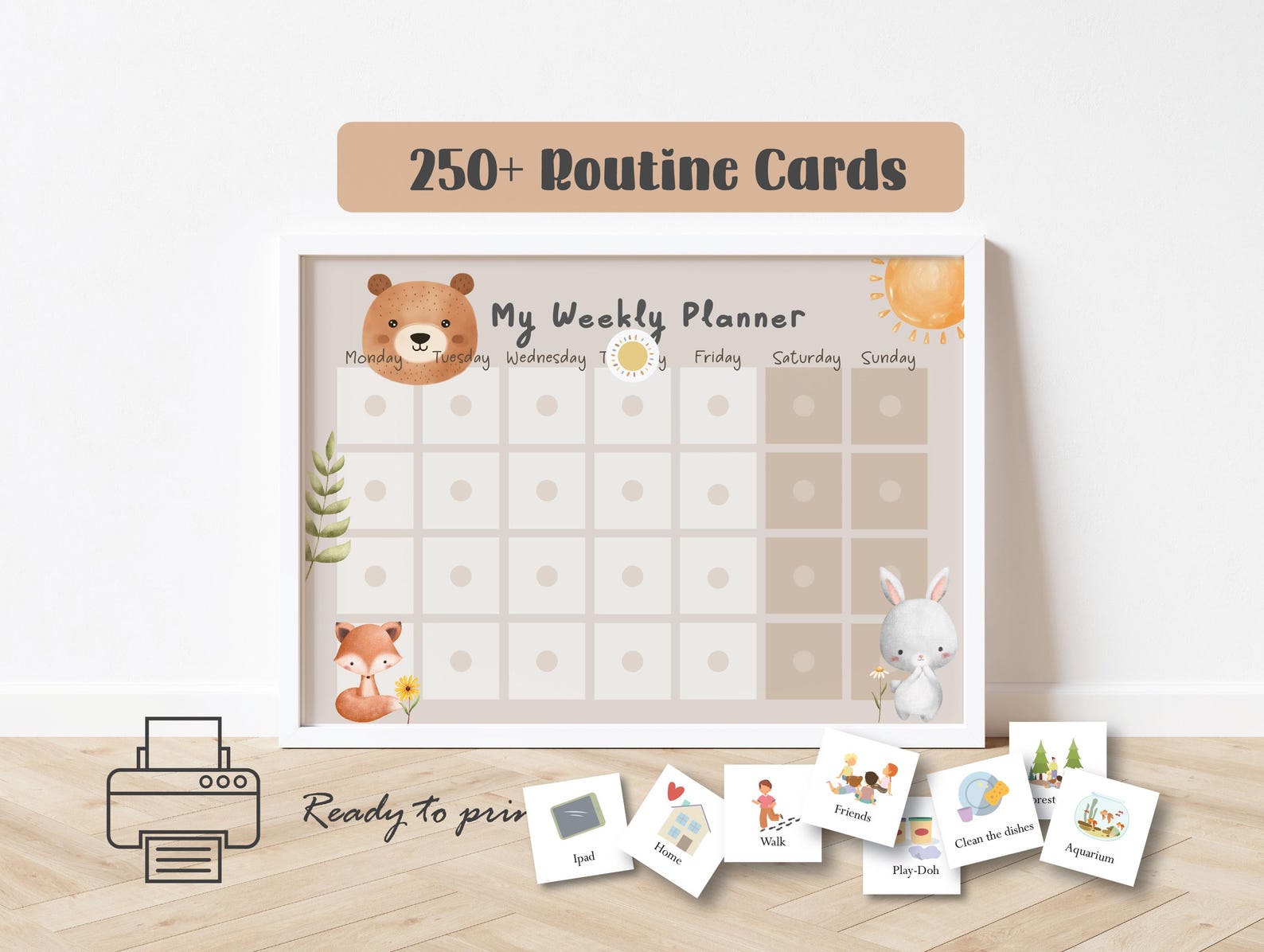 Weekly Planner Visual Chart for Kids Routine Cards Visual Calendar ...