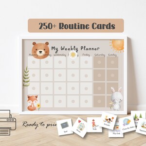 Weekly Planner Visual Chart for Kids Routine Cards Visual Calendar ...
