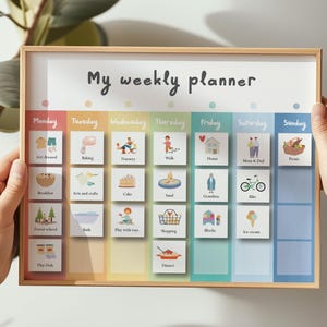 Visual Weekly Planner Kids Visual Timetable Routine Cards Autism Visual ...