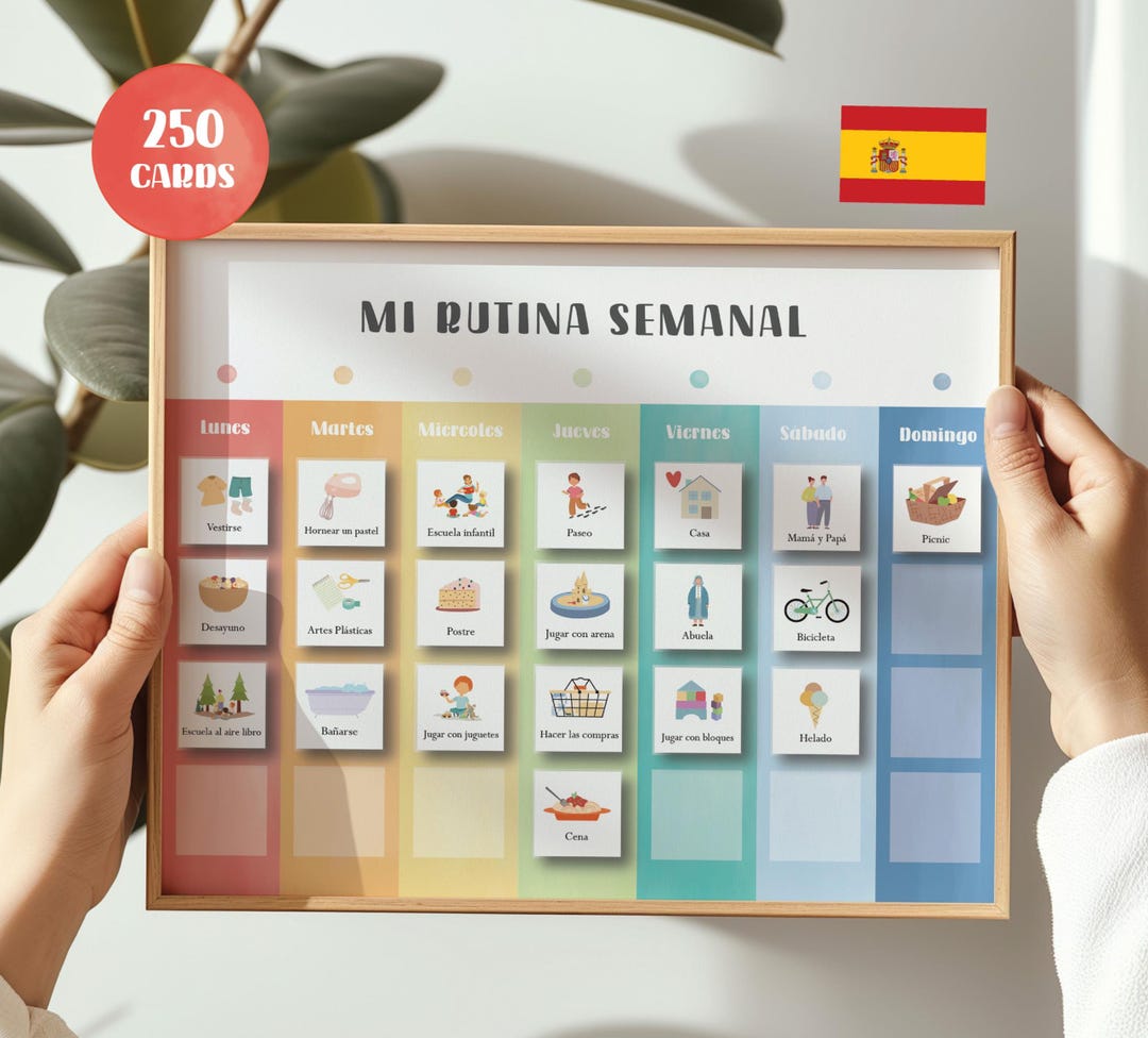 Planificador semanal en español para niños, tabla de horario diario ...