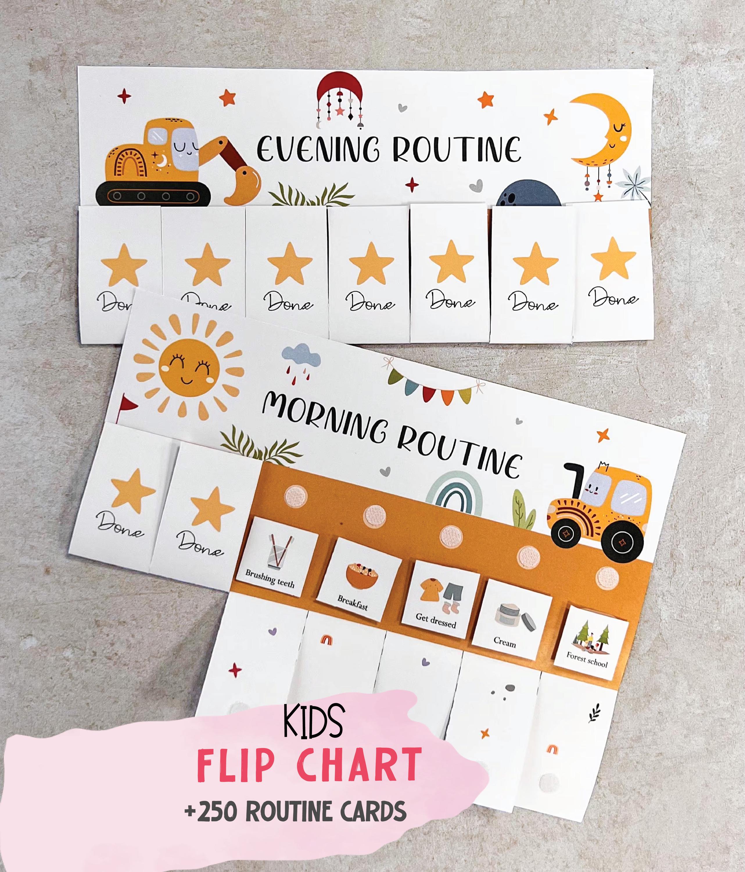 Toddler Chore Chart Kids Visual Daily Routine Cards Daily Rhythm Flip ...