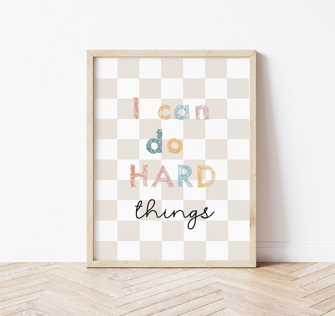 Checkered Poster Affirmation for Kids Checkered Nursery Wall Art for ...
