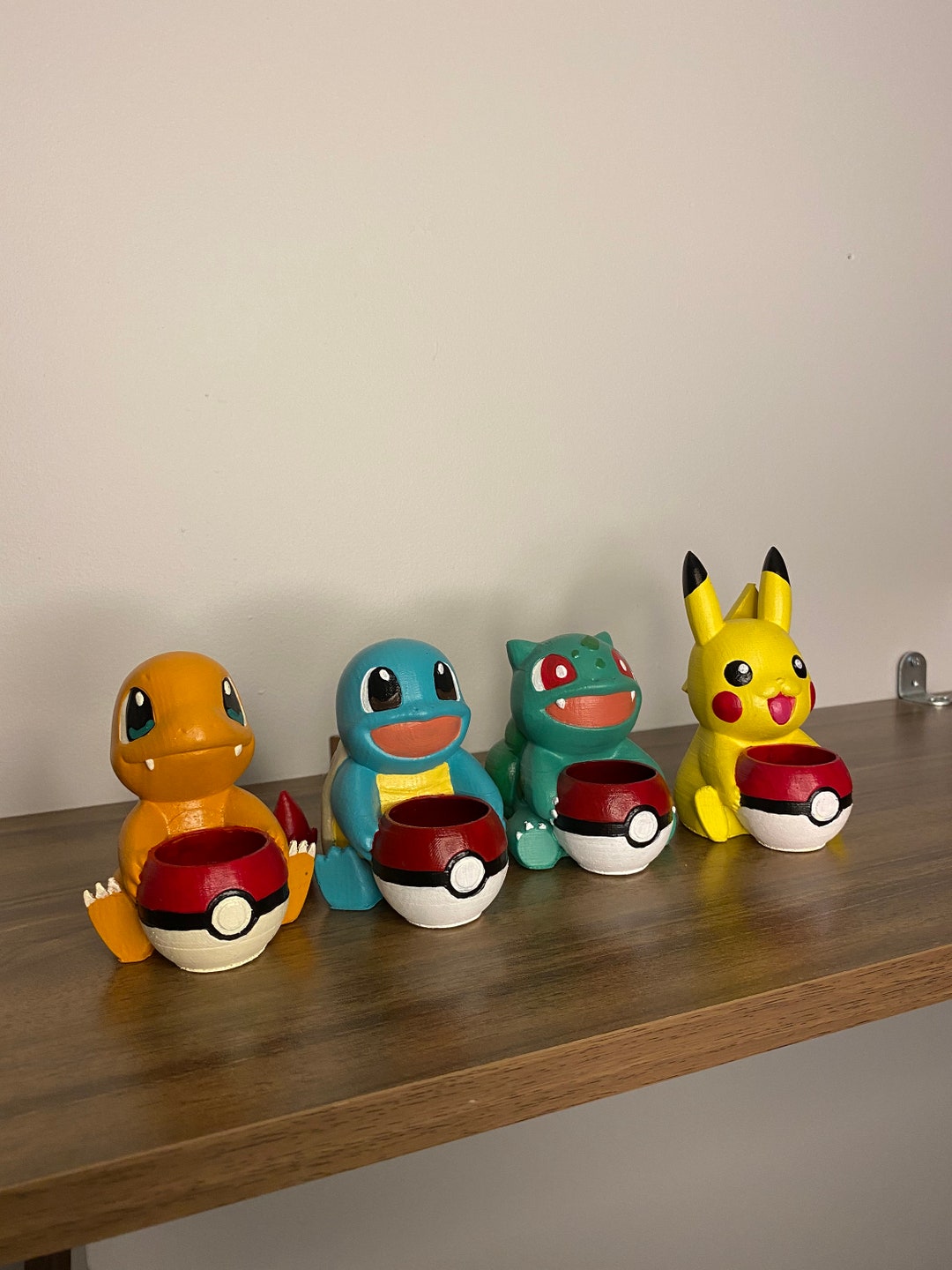 Pokemon Set of 4 Planter, Pikachu Pot, Bulbasaur Planter, Squirtle ...