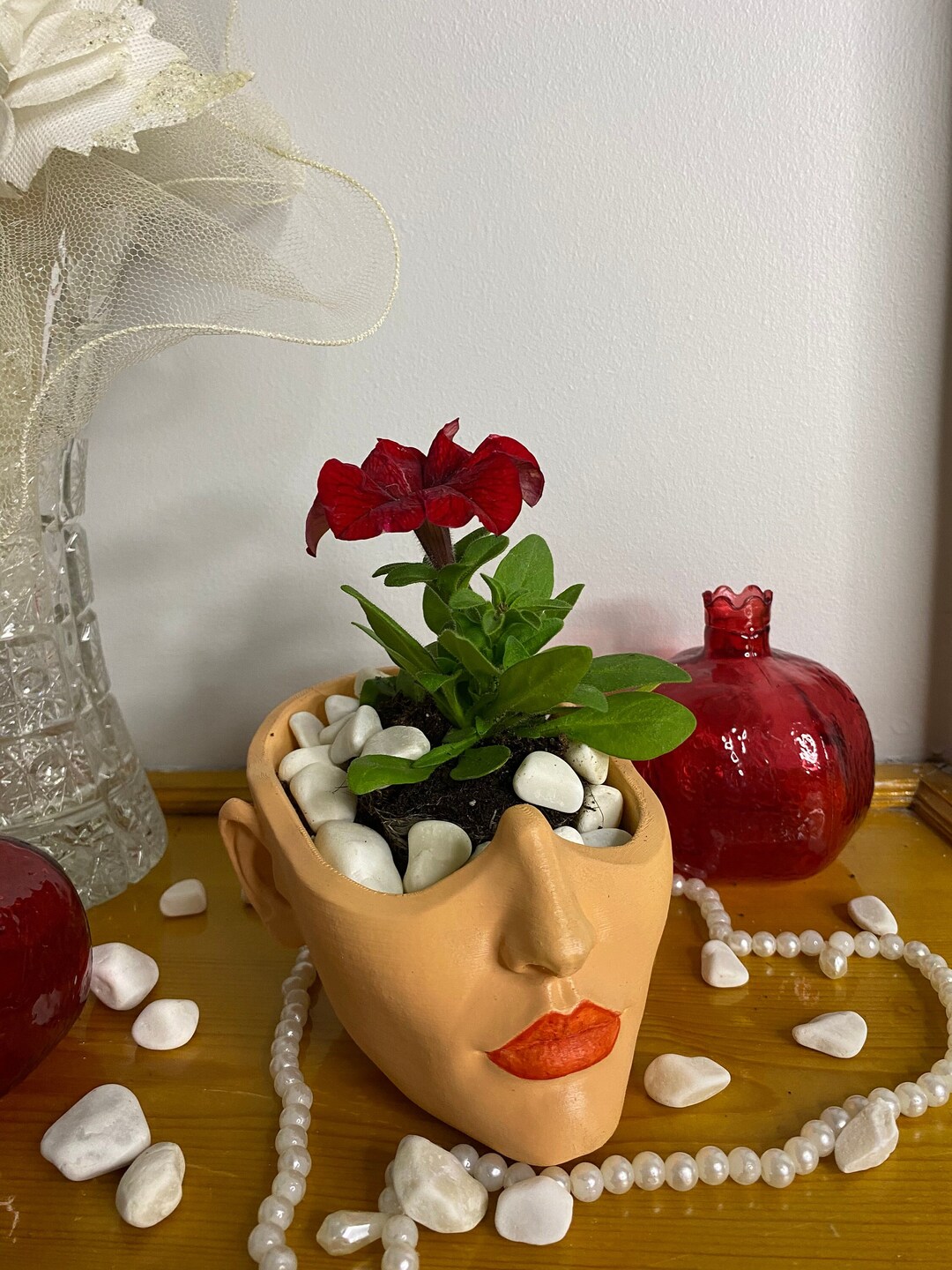 Woman Face Flower Planter , Modern House Gift, 3d Printed, Handmade ...