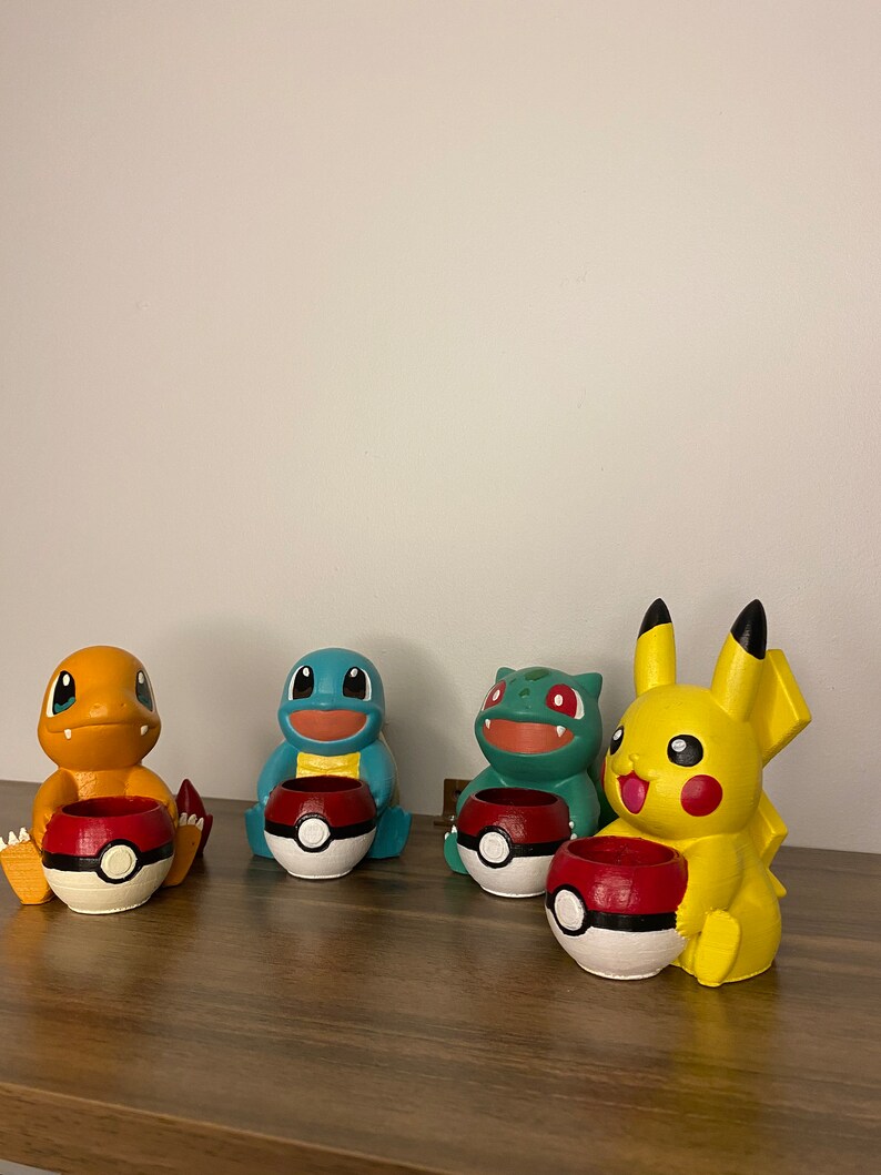 Pokemon Set of 4 Planter Pikachu Pot Bulbasaur Planter - Etsy