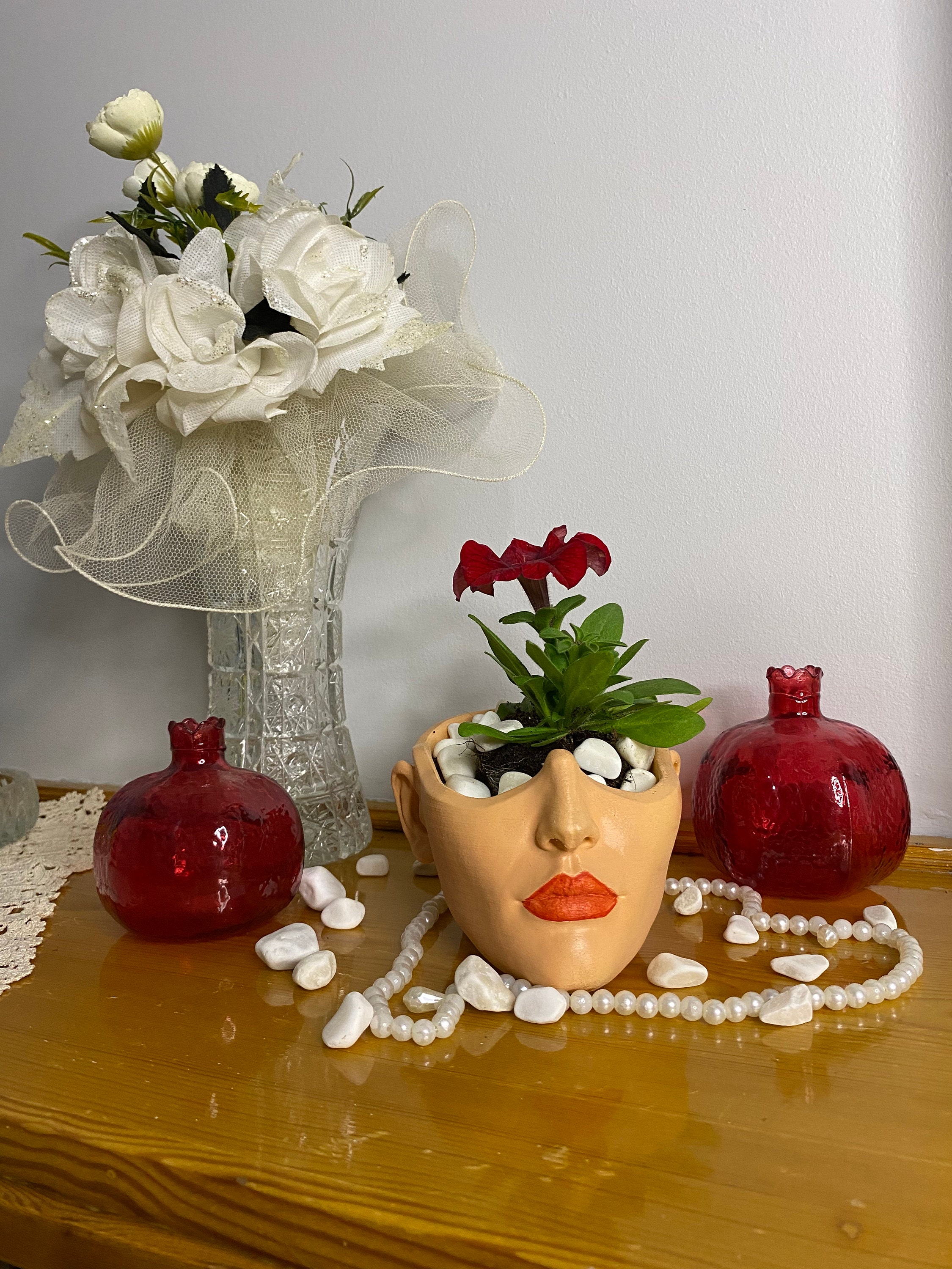 Woman Face Flower Planter , Modern House Gift, 3d Printed, Handmade ...