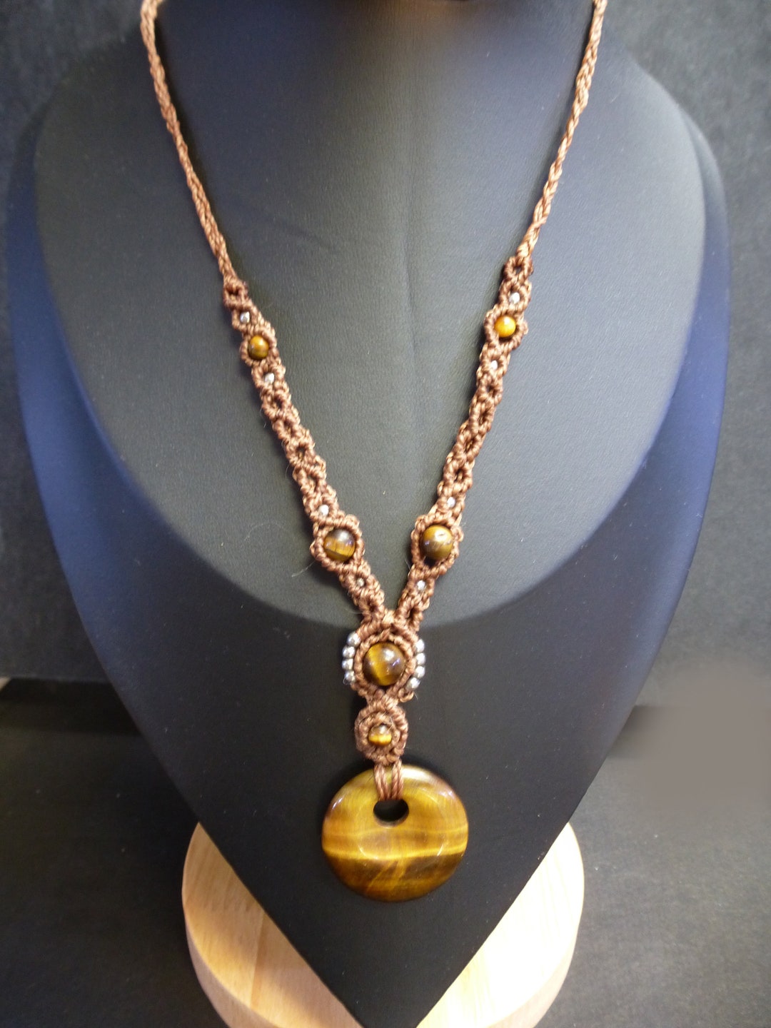 Micro Macramé Donut Pendant Necklace - Etsy