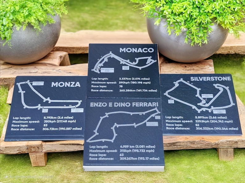 F1 Slate Coasters Set Formula 1 Circuit Track Coaster Set F1 Gift ...